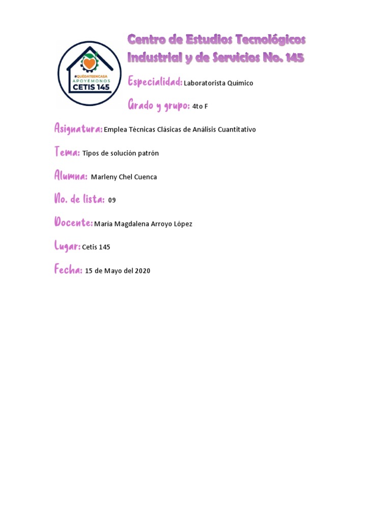 Tipos de Solucion Patron | PDF | Concentración | Valoración Tipos de Solucion Patron | PDF | Concentración | Valoración