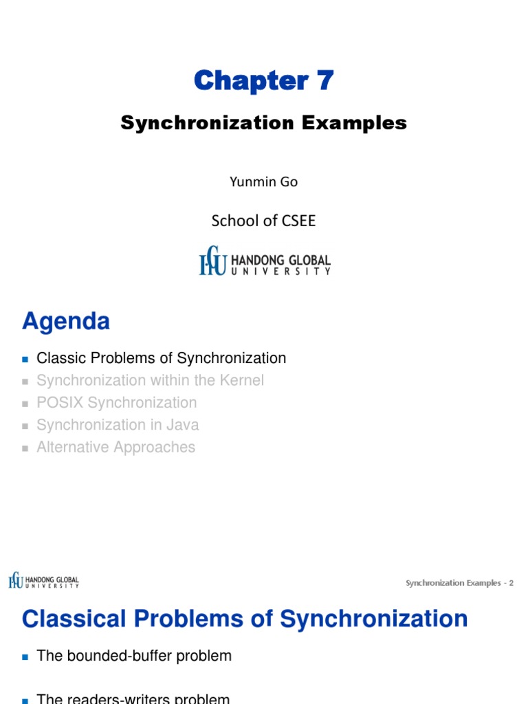 Chapter 7 Synchronization Examples Pdf Concurrency Computer Science Information Age