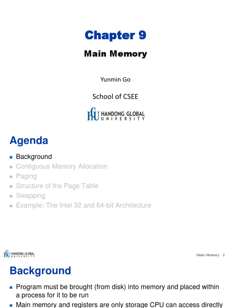 Chapter 9. Main Memory (Updated) | PDF | Data | Computing