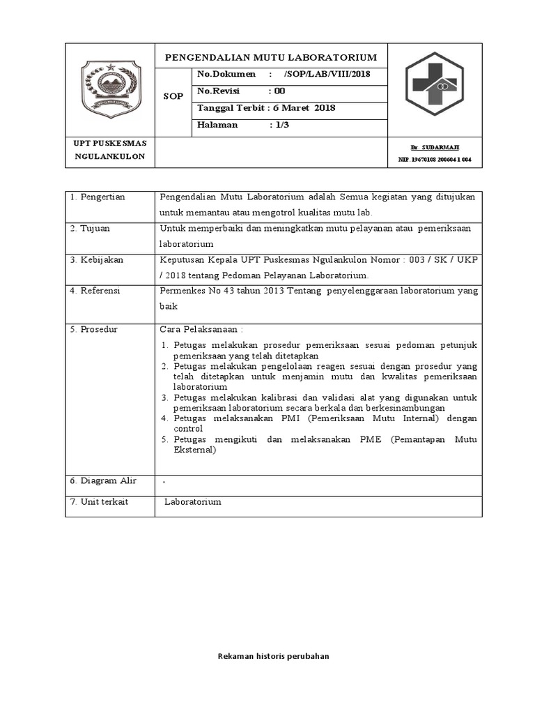Pengendalian Mutu Lab Puskesmas | PDF | Kesehatan Holistik | Sains & Matematika
