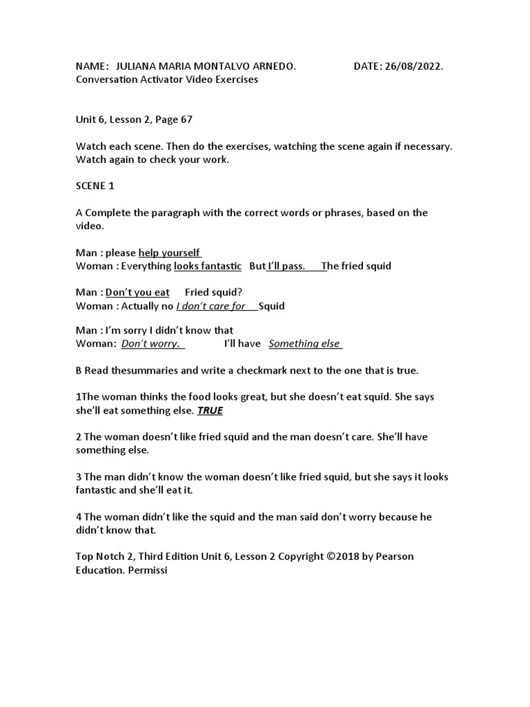 INGLES - Act 1 | PDF