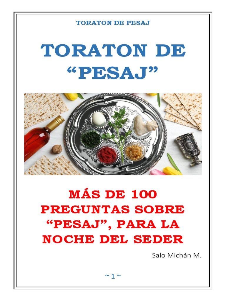 Toraton de Pesaj Mas de 100 Preguntas para La Noche Del Seder | PDF ...