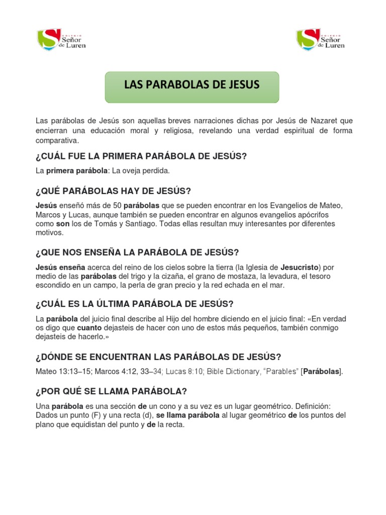Parábolas de Jesús: Enseñanzas y Origen | PDF
