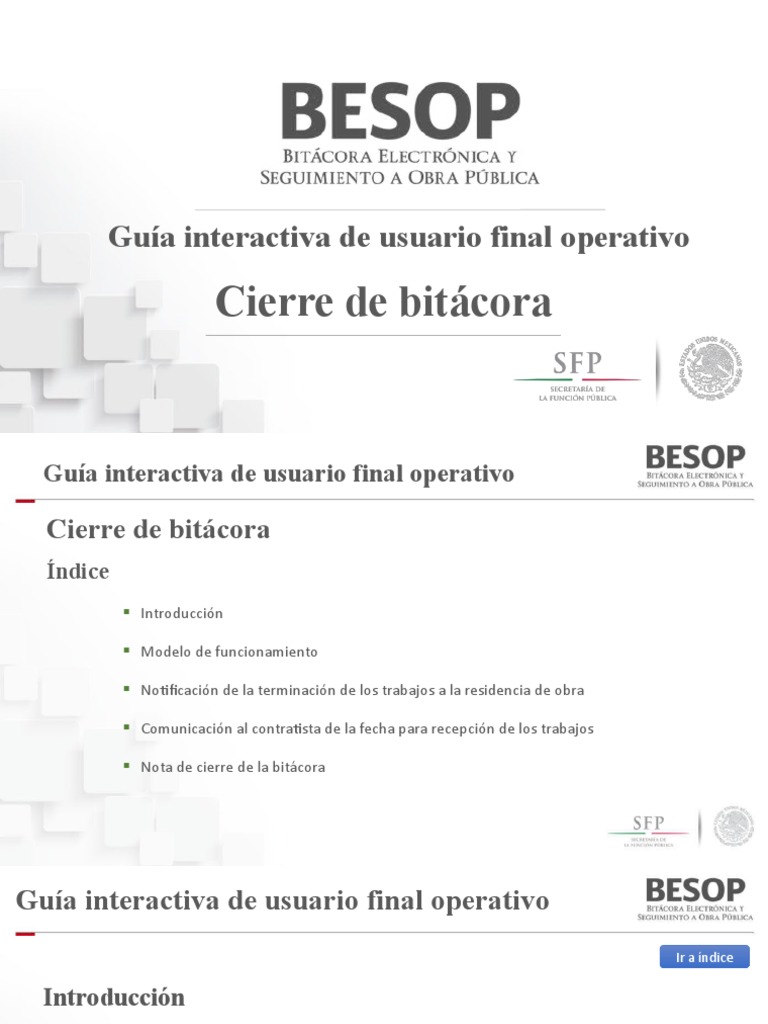 Cierre de Bitácora en BESOP | PDF | Usuario (informática) | Informática