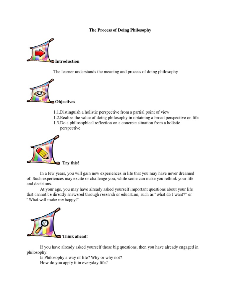 1 The Process of Doing Philosophy | PDF | Thought | Experience