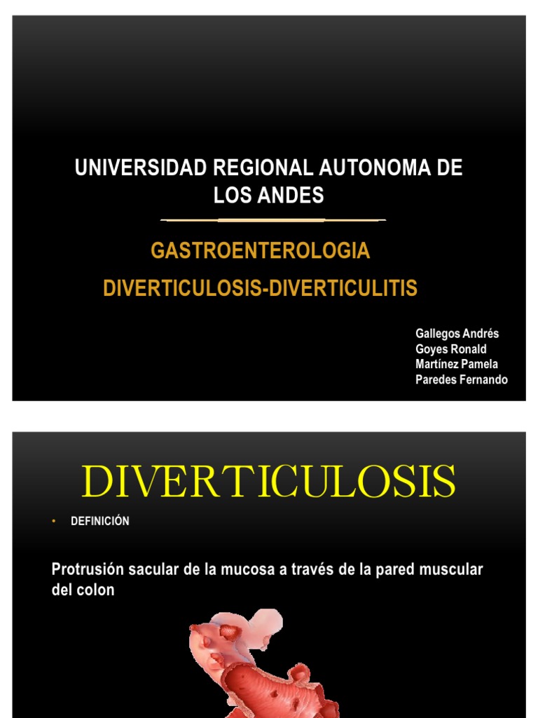 Diverticulosis Diverticulitis - PPTX S | PDF