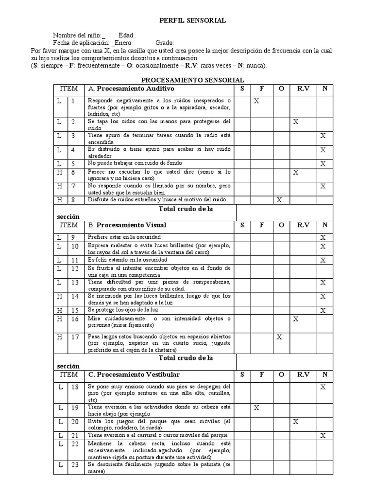 Perfil Sensorial | PDF | Las emociones