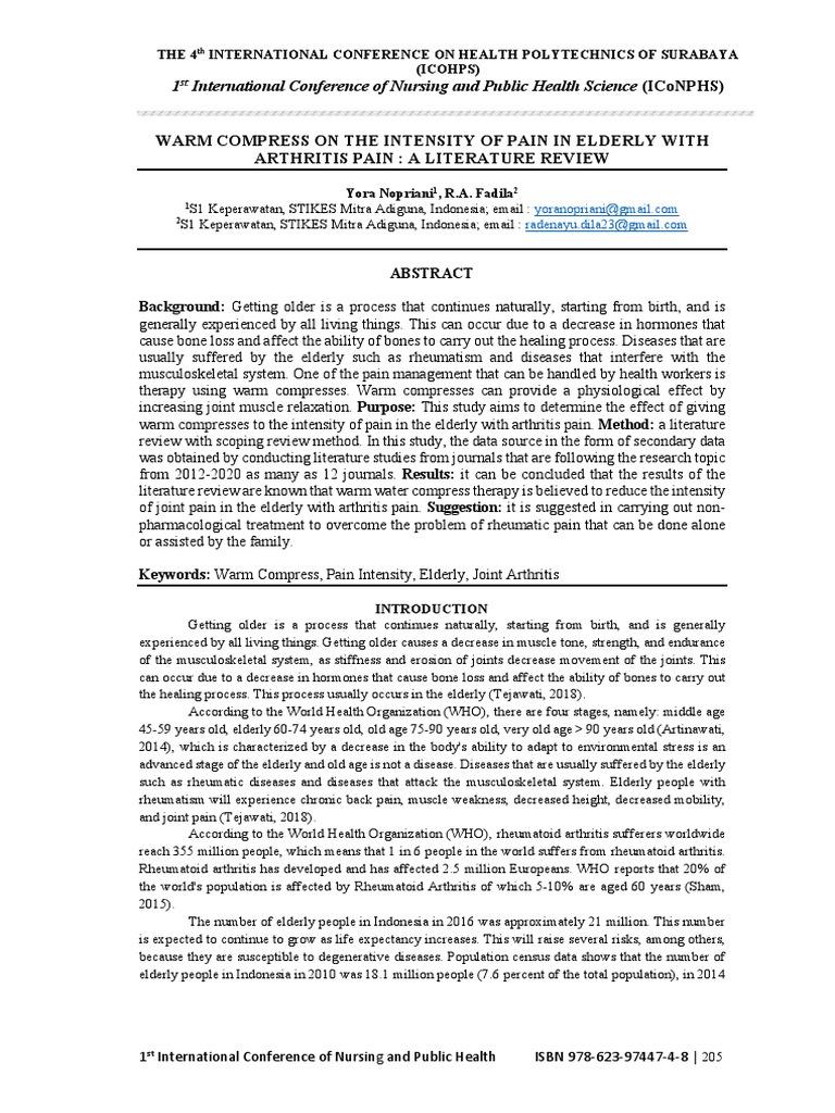 Warm Compresses for Arthritis Pain Relief | PDF | Vasodilation | Pain