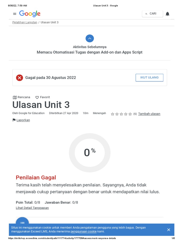 Ulasan Unit 3 Google: Penilaian Gagal | PDF | Karier & Perkembangan