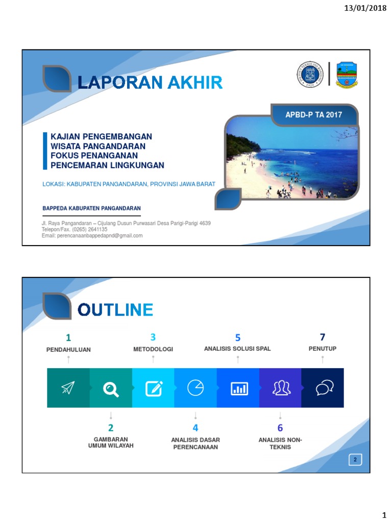 Handout PPT Draft Laporan Akhir SPAL Pangandaran | PDF