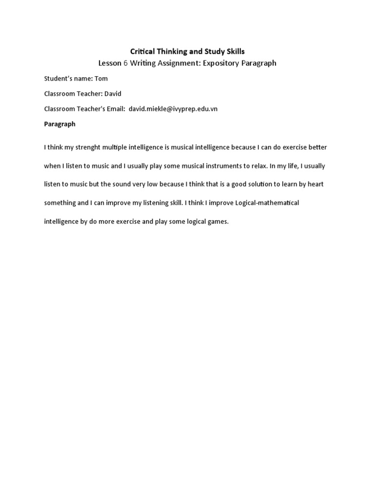 Bản sao CTSS - Lesson6 - Paragraph - Tom | PDF