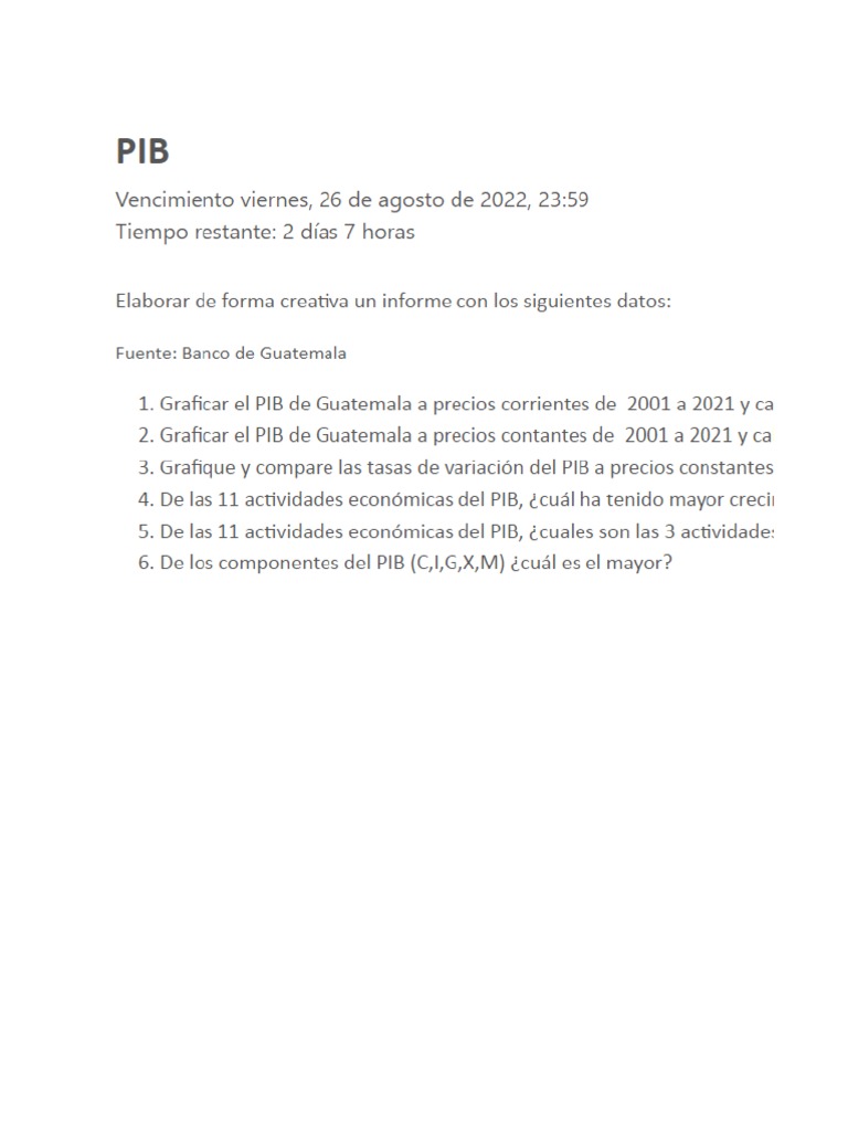 Tarea Pib-1 | PDF
