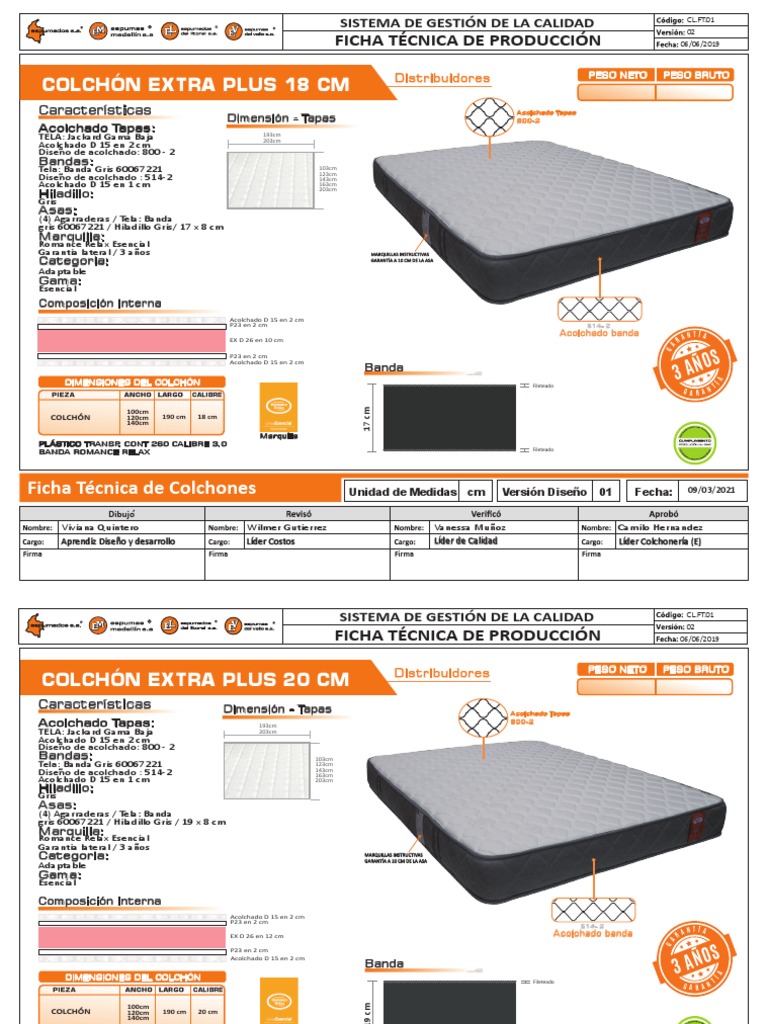 Ficha Técnica Col Extra Plus | PDF