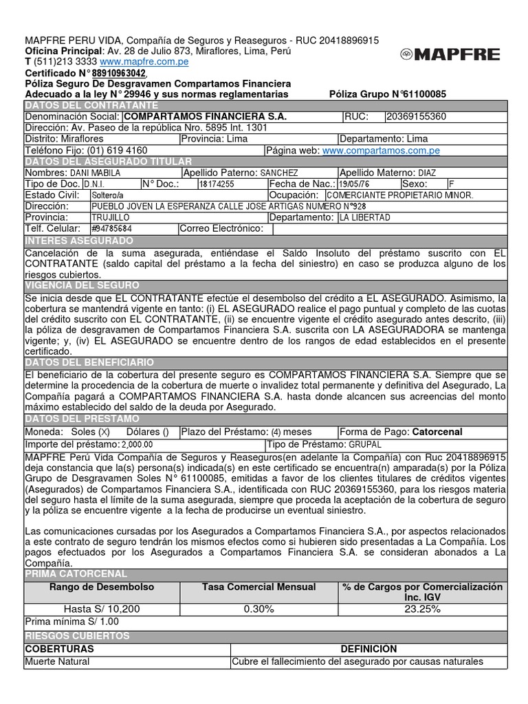 KIT SEGUROS - LA UNION HACE LA FUERZA 6 - CompressPdf | PDF | Póliza de ...