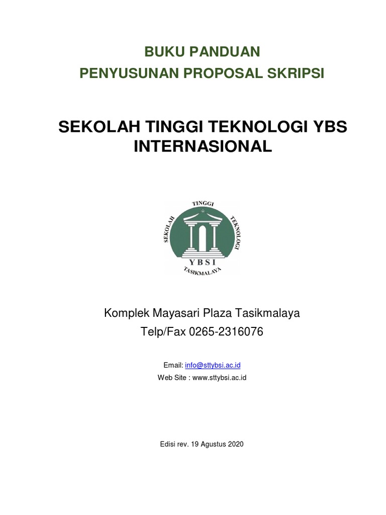 Panduan Proposal Skripsi STT YBSI | PDF