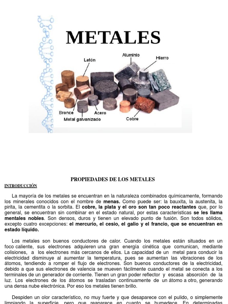 Clase 4 - Metales y Sus Propiedades | PDF | Rieles | Tratamiento a base ...