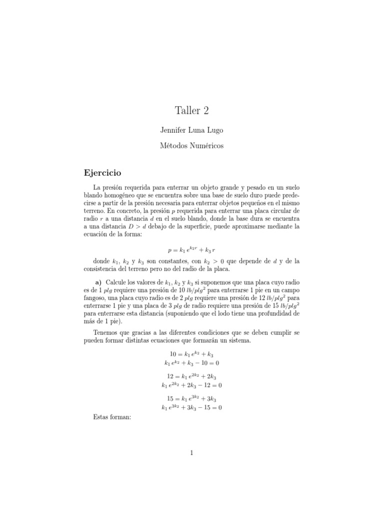 Tarea de M Todos Num Ricos | PDF | Física Aplicada e Interdisciplinaria | Matemáticas Aplicadas