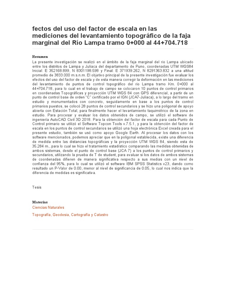 Efectos del Factor de Escala en Topografía | PDF | Topografía | Science