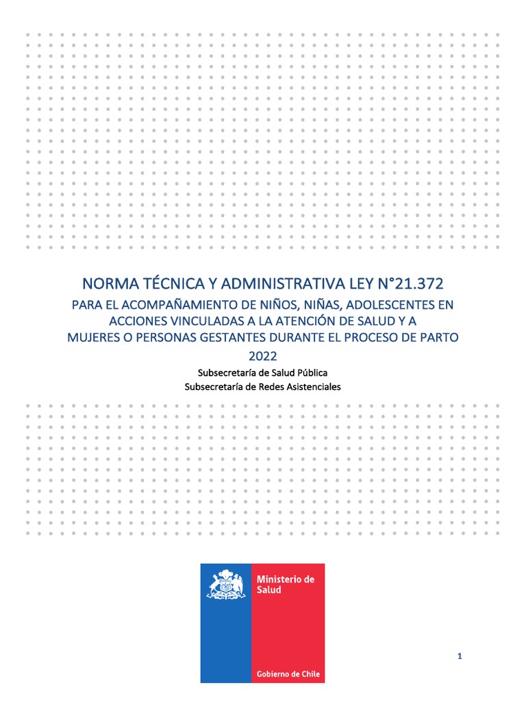 Norma Tecnica Ley 21.372 Mila para Publicar | PDF | Parto | Hospital