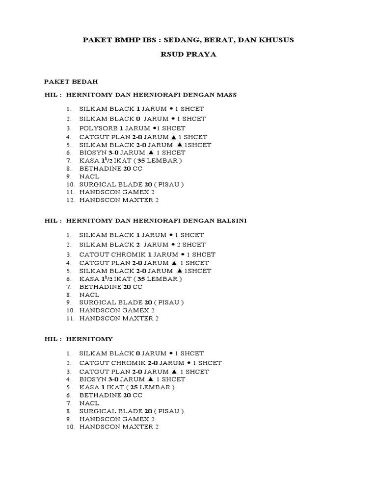 Paket BMHP Ibs | PDF