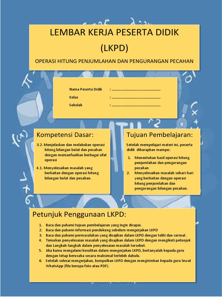 LKPD Operasi Hitung Pecahan | PDF
