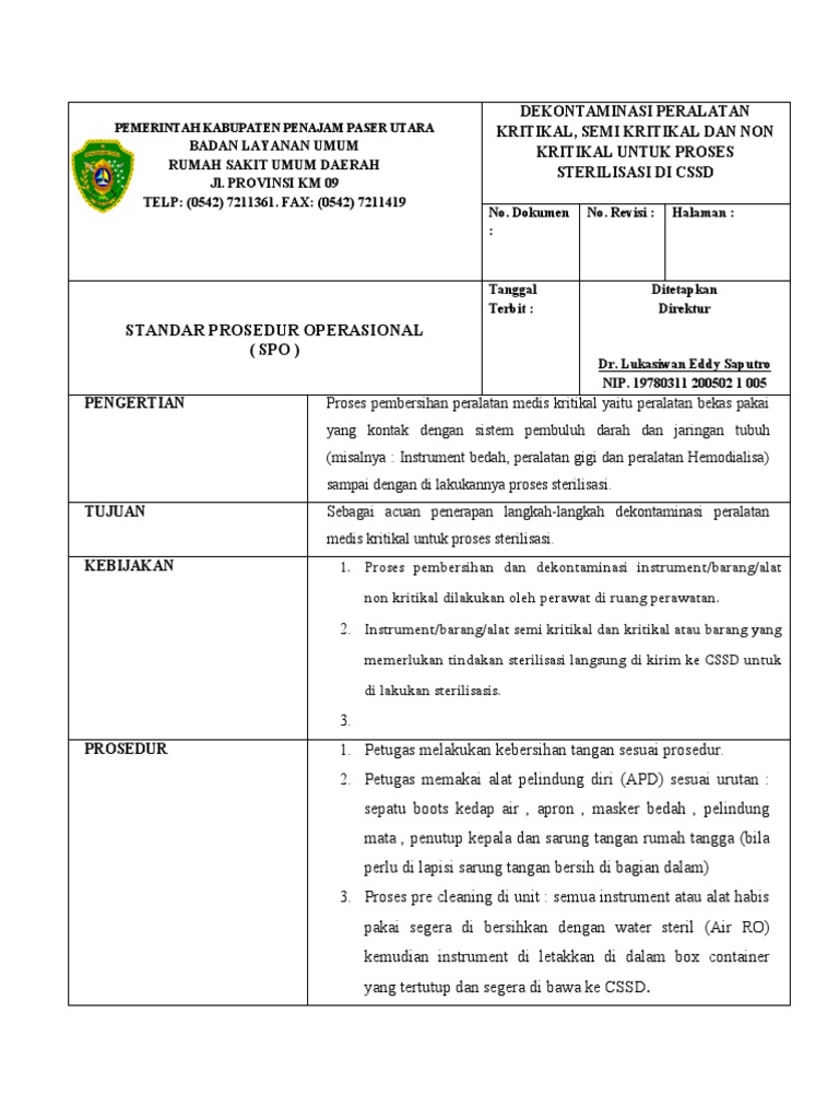Spo Kritikal, Semi Kritikal | PDF