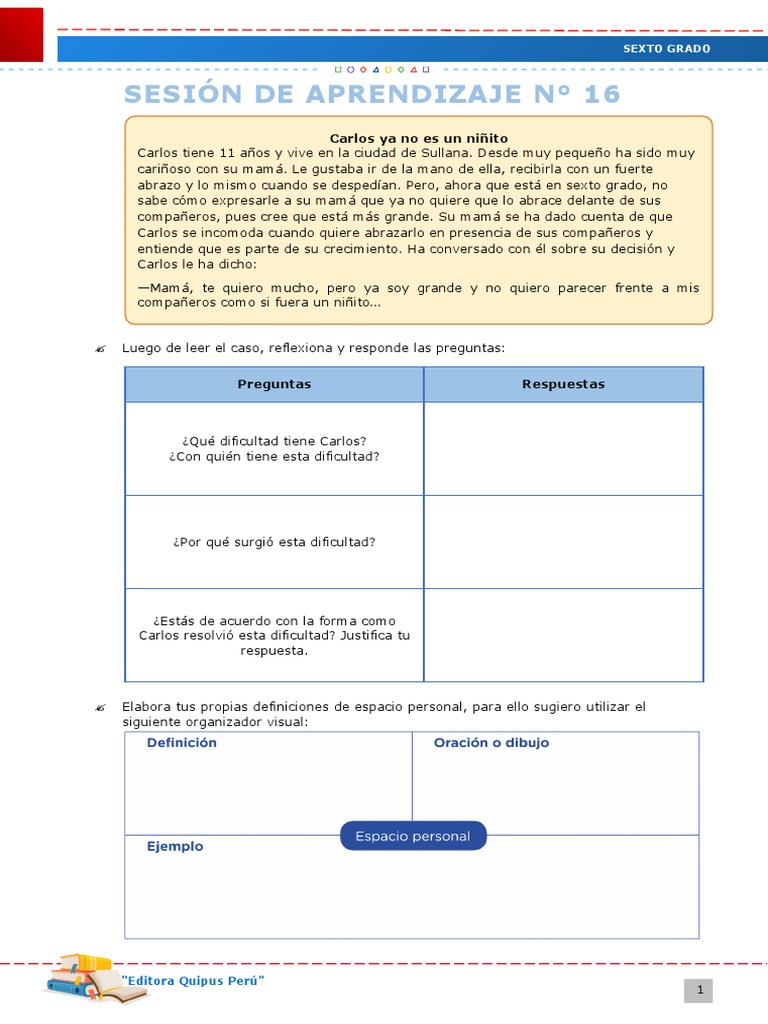 Parte 2 - Anexo de Sesiones de Aprendizaje - Experiencia de Aprendizaje VI - Editora Quipus Perú ...