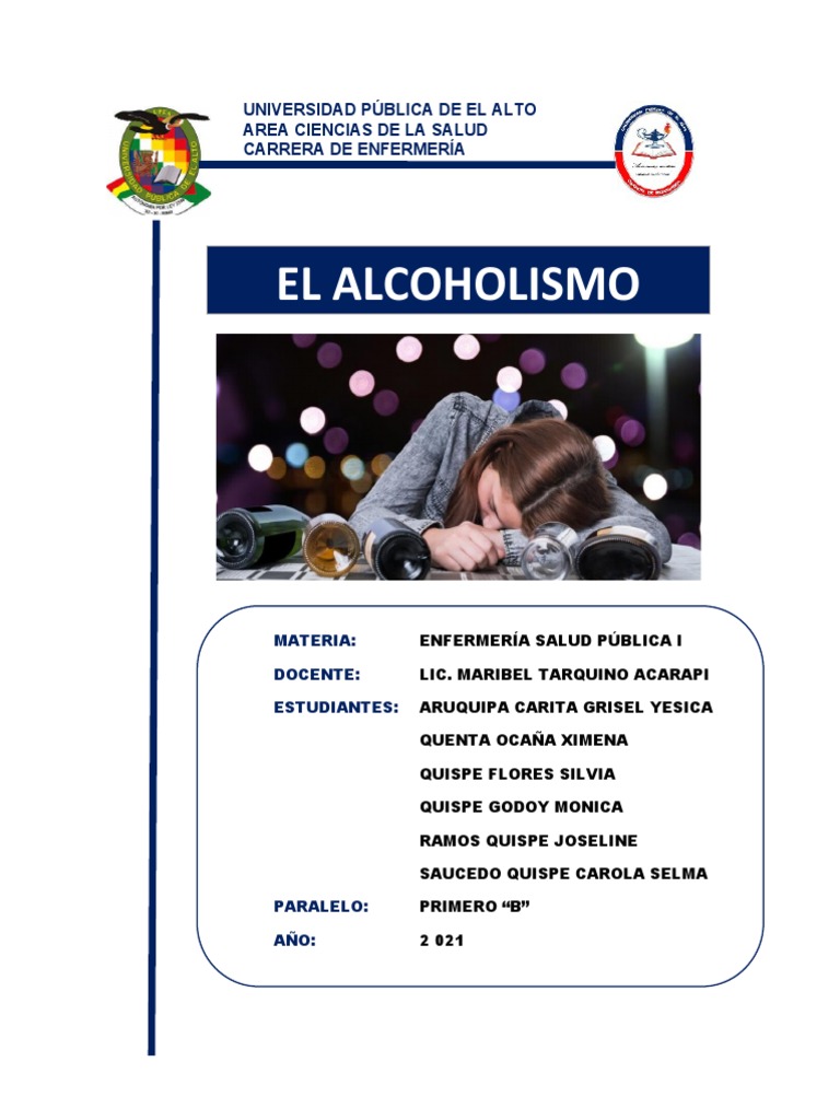 El Alcoholismo (Salud Pública) | PDF | Alcoholismo | La dependencia de sustancias