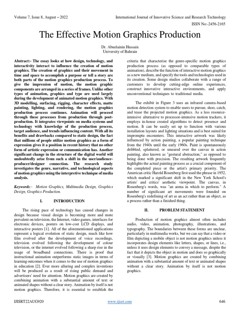 The Effective Motion Graphics Production | PDF | Graphics | Computer ...