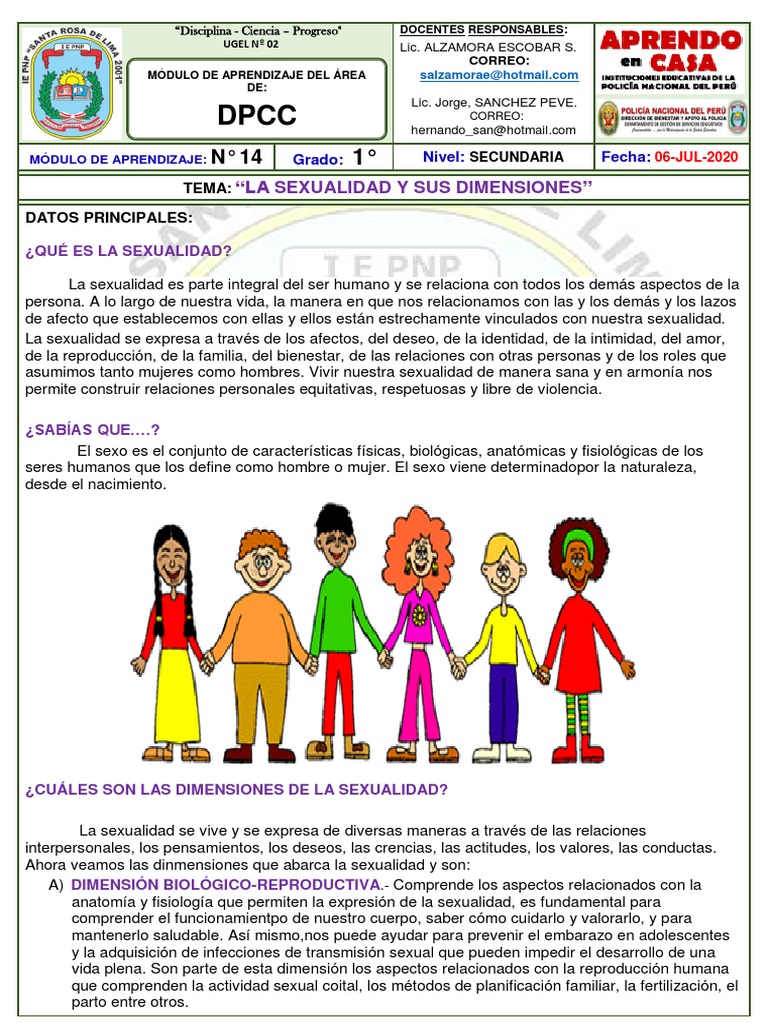 Mod. Xiv - DPCC - 1° Sec. | PDF | La sexualidad humana | Conceptos psicologicos