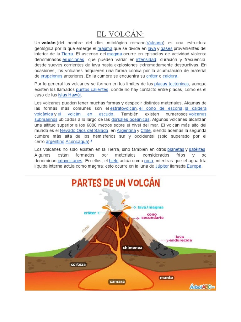 El Volcán | PDF | Volcán | Tipos de erupciones volcánicas