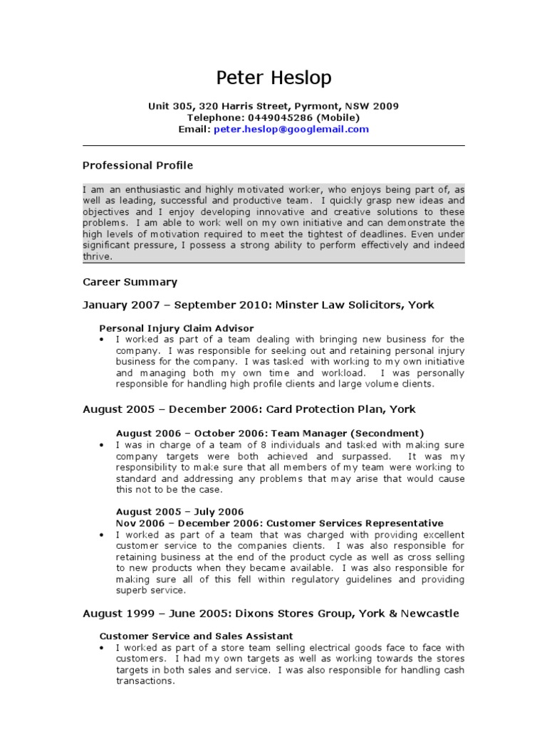 Peter Heslop: Professional Profile | PDF | Microsoft | Computing