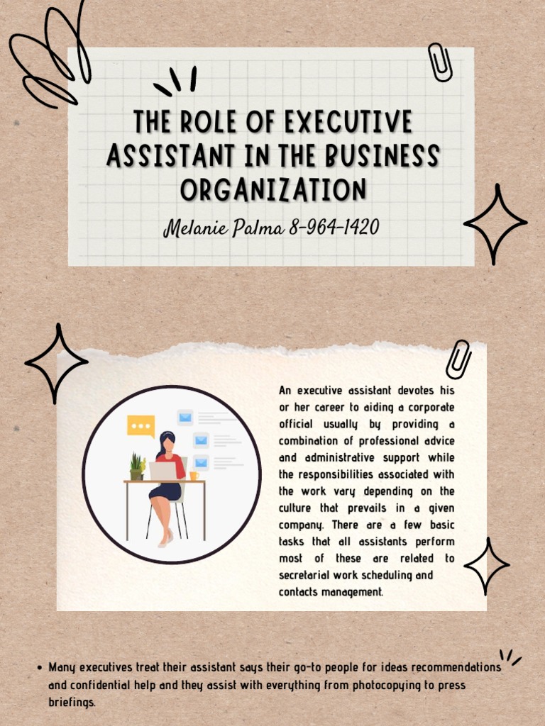 The Role of Executive Assistant in The Business Organization | PDF ...