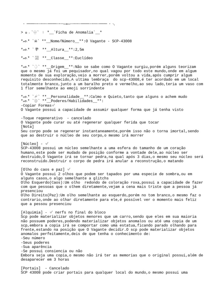 Ficha SCP 2 | PDF | Som