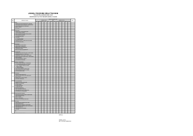 Jadwal Program Kerja Tahunan | PDF