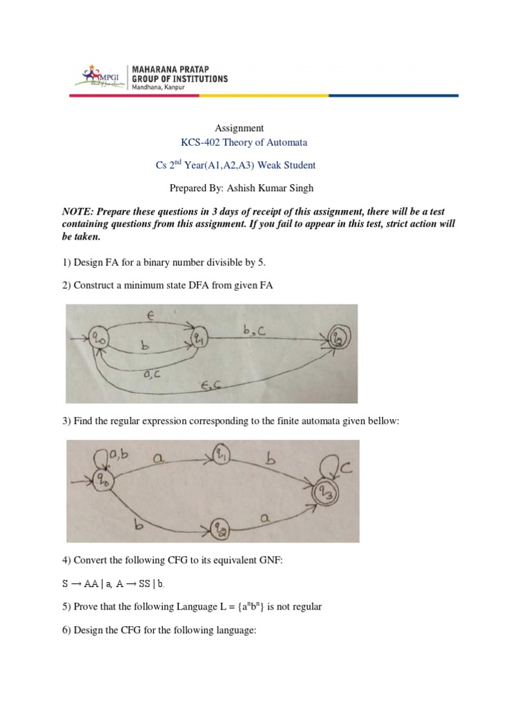Assignment Automata | PDF