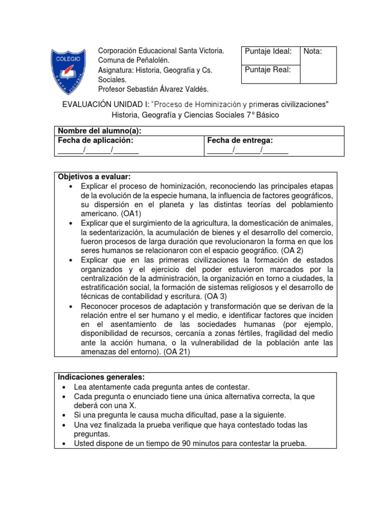 Proceso de Hominización Actividad | PDF | Homo | Evolución humana
