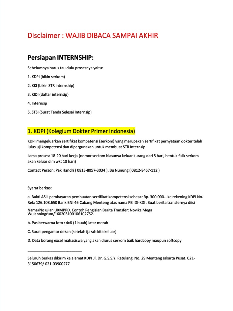 Panduan STR Internship Dokter | PDF | Karier & Perkembangan ...