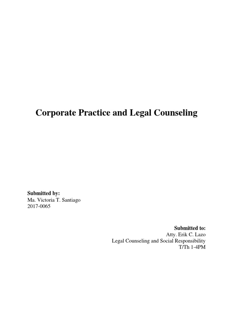 Corporate Practice and Legal Counseling | PDF | Lawyer | Law Firm