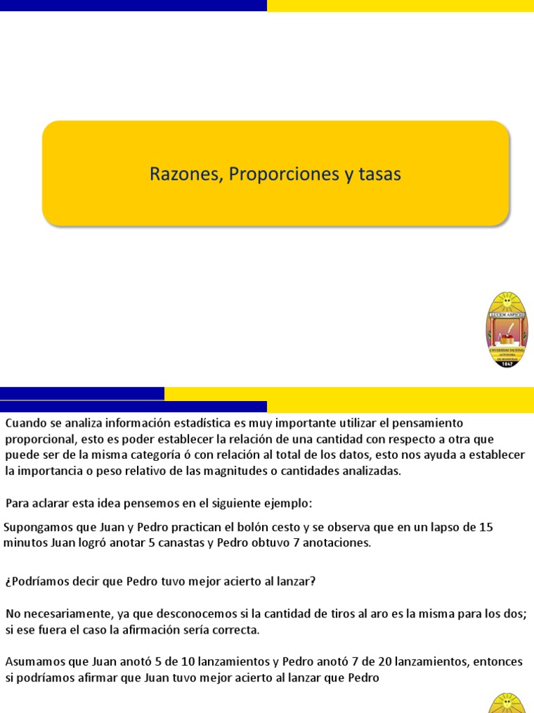 Razones Proporciones y Tasas | PDF | Tasa de mortalidad | Razón