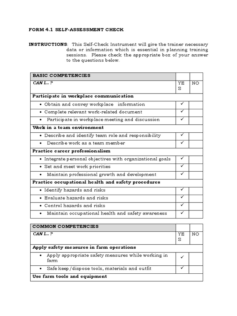 TNA Form OAP NCII | PDF | Occupational Safety And Health | Risk