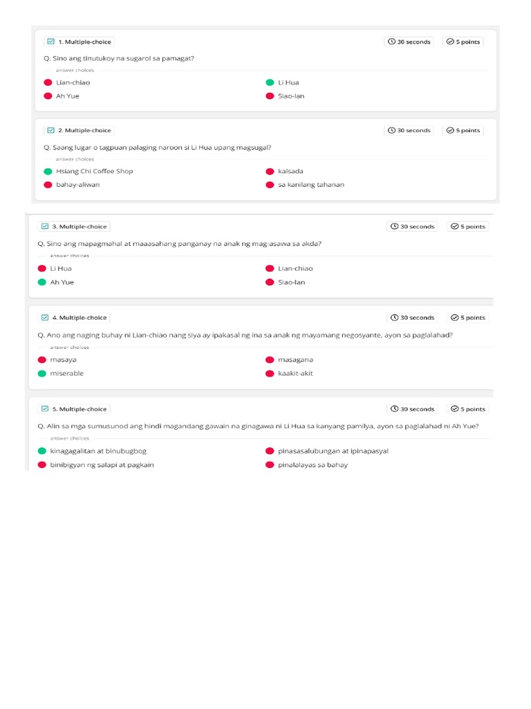 Quiz-Tahanan NG Isang Sugarol | PDF
