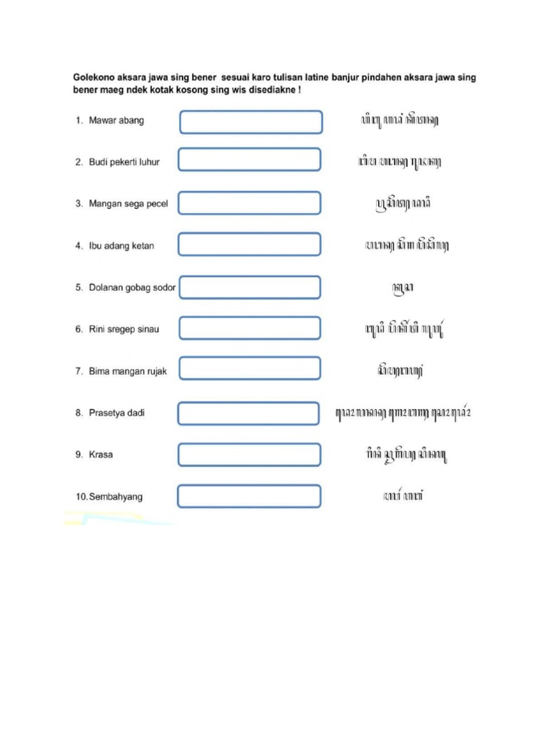 Soal Aksara Jawa | PDF