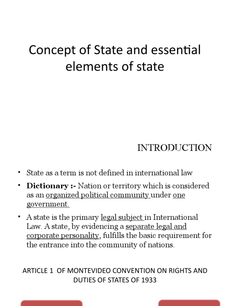 Concept of State and Its Elements | PDF | Sovereignty | U.S. State