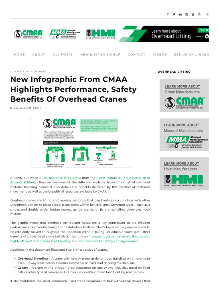 CMAA Highlights Performance | PDF | Crane (Machine)
