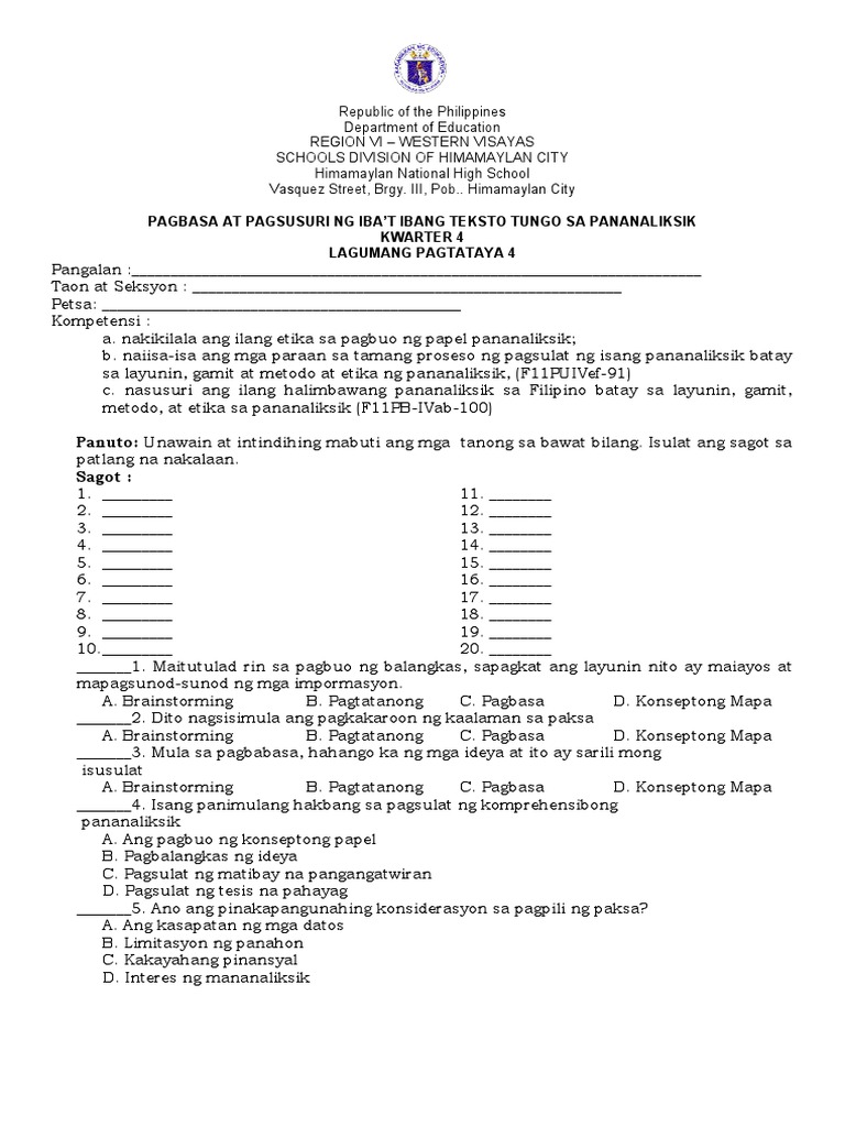 KWARTER 4 Pgbsa | PDF