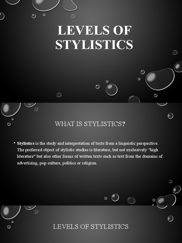 Levels of Stylistics | PDF | Sentence (Linguistics) | Human Communication