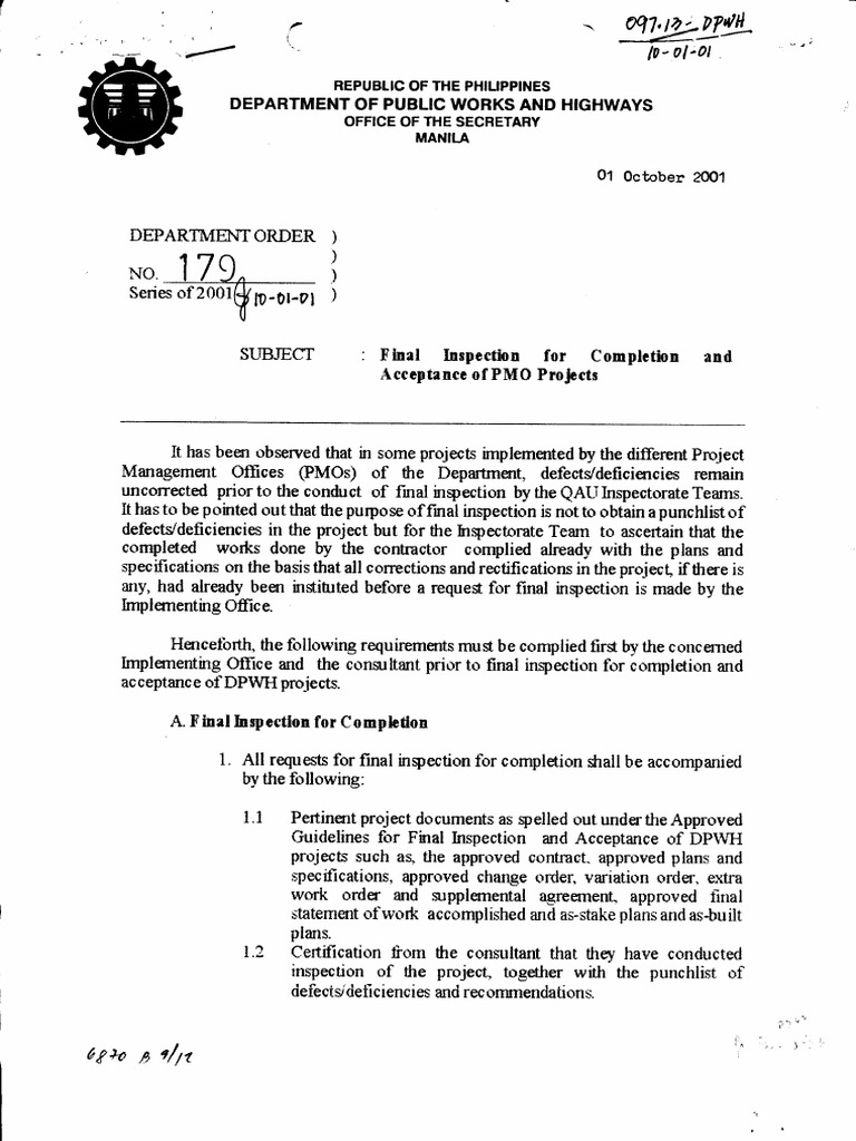 DO - 179 - S2001 Request For QAU Inspection | PDF | Business