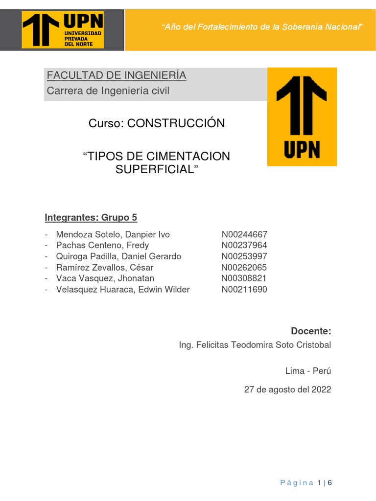 T1 - Tipos de Cimentacion | PDF | Fundación (Ingeniería) | Diseño ambiental