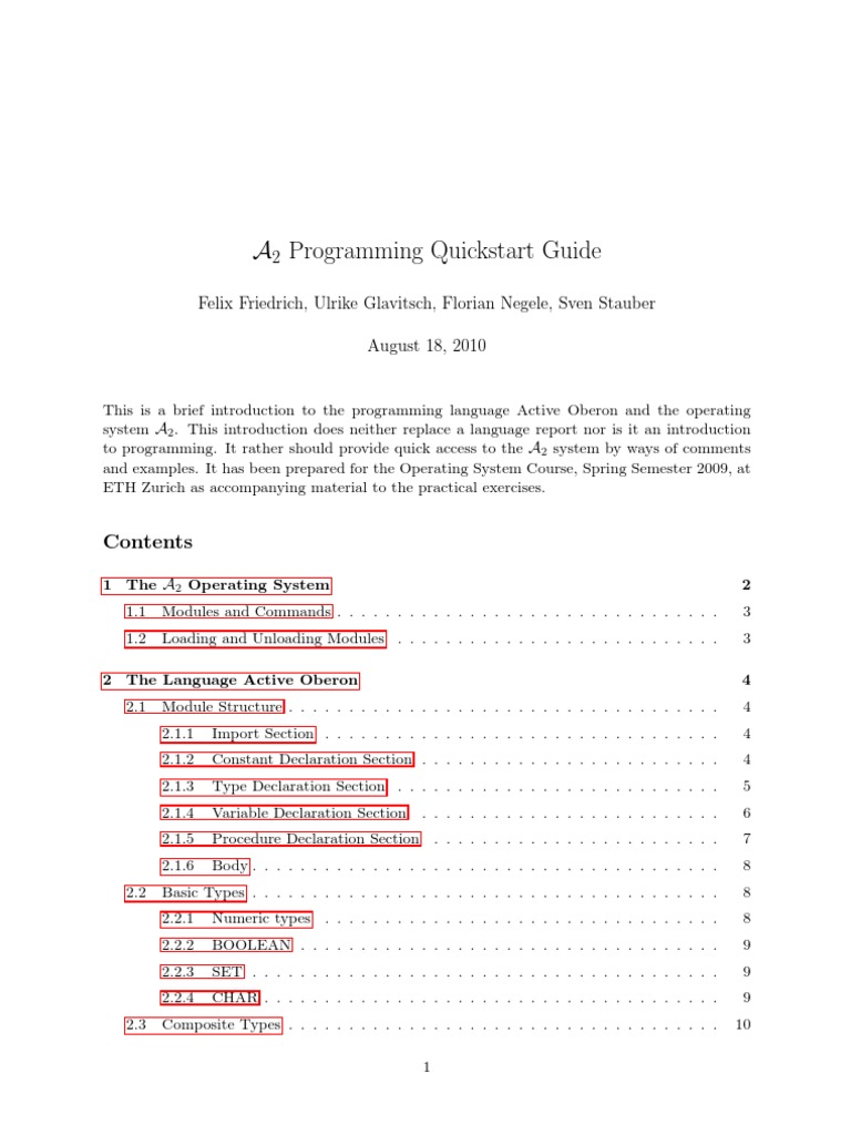 A 2 Quick Start Guide | PDF | Data Type | Subroutine